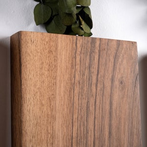 Walnut Wall Decor , Walnut Wood Wall Pocket , Wood Hanging Vase , Wood ...