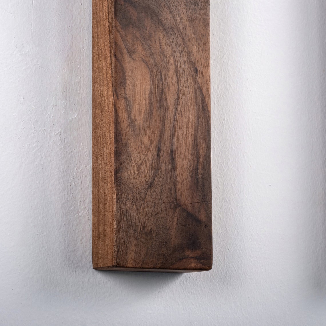 Wood Wall Pocket, Wooden Wall Vase, Faux Walnut Flower Holder, Walnut ...