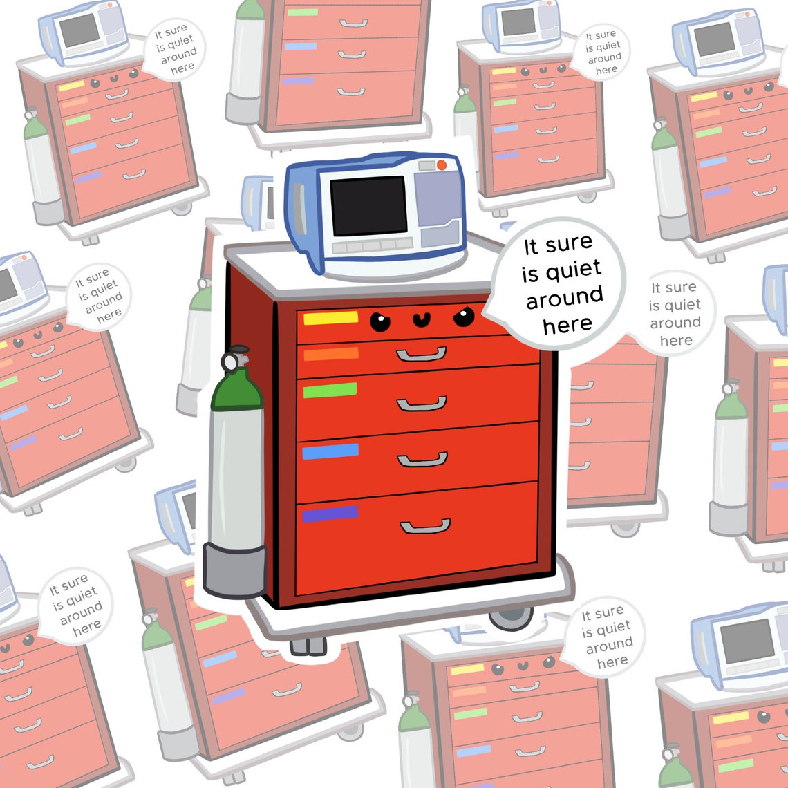 Code Cart Sticker, Nurse Stickers, RN Stickers, Healthcare Stickers ...
