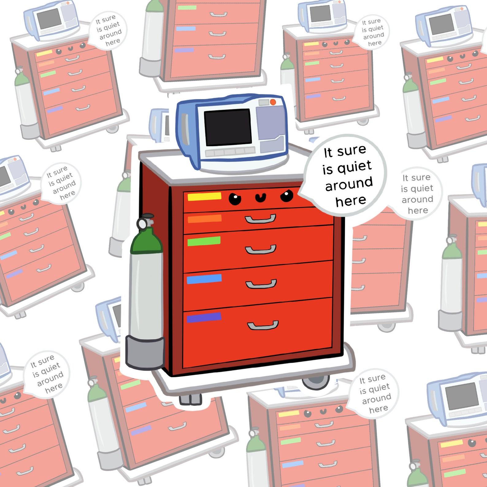 Code Cart Sticker, Nurse Stickers, RN Stickers, Healthcare Stickers ...