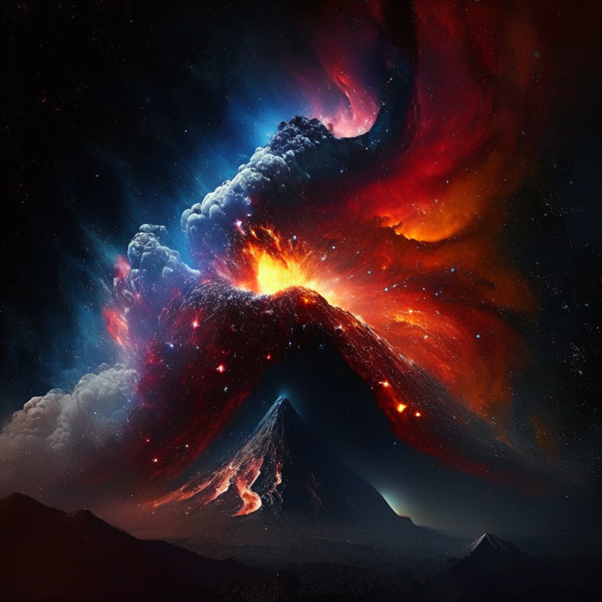 Volcano Eruption Painting