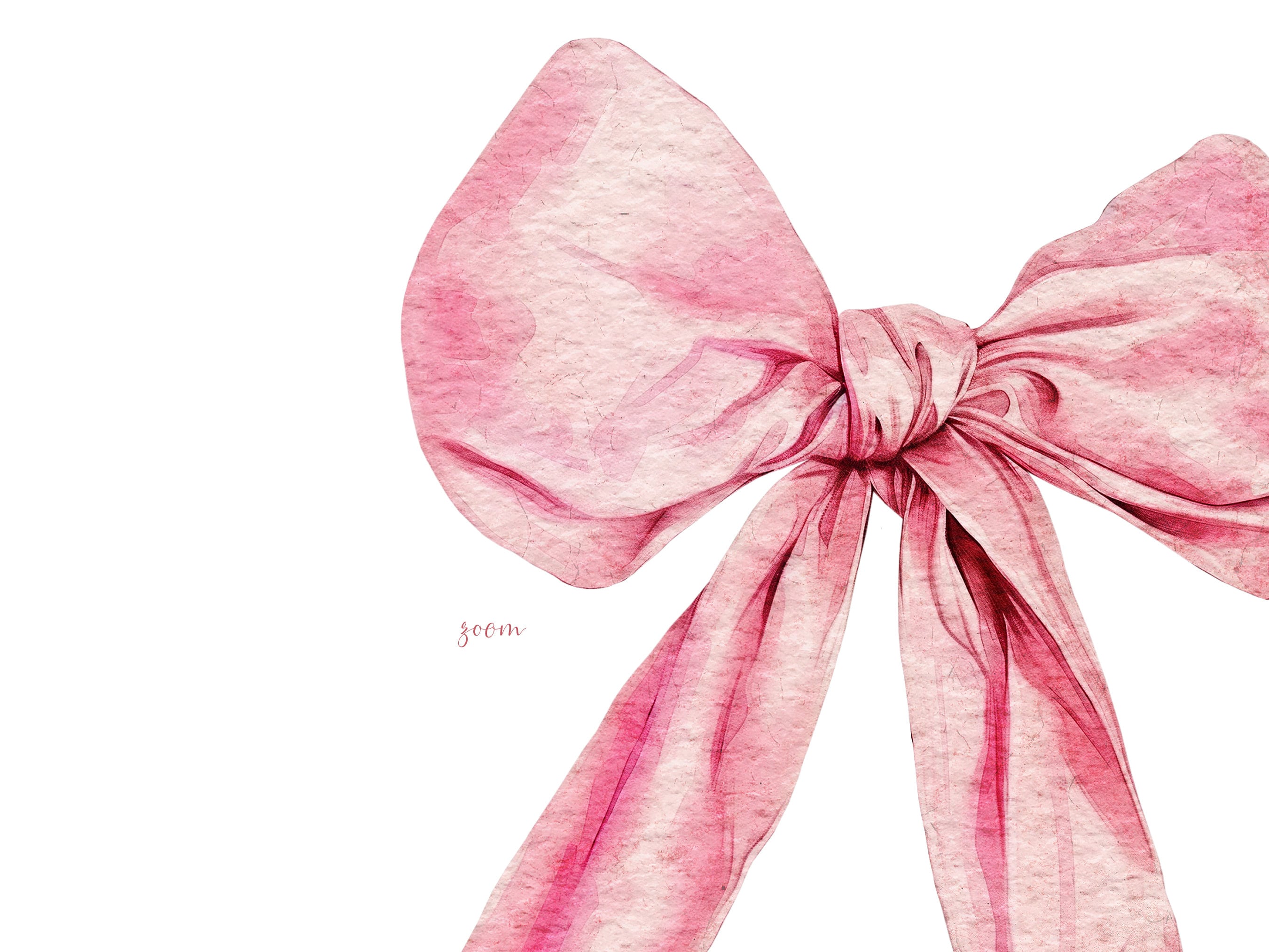 Watercolor Pink Bows Illustratios. Watercolor Png Clipart. Instant ...