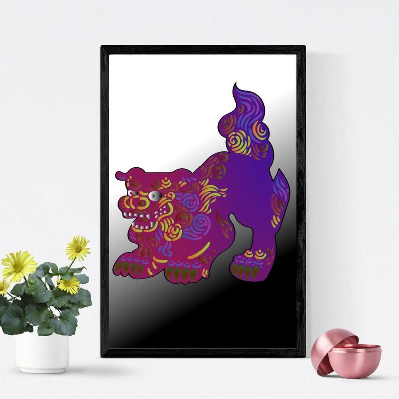 Okinawan Shisa Art Print Printable PDF of Traditional Japanese Guardian ...