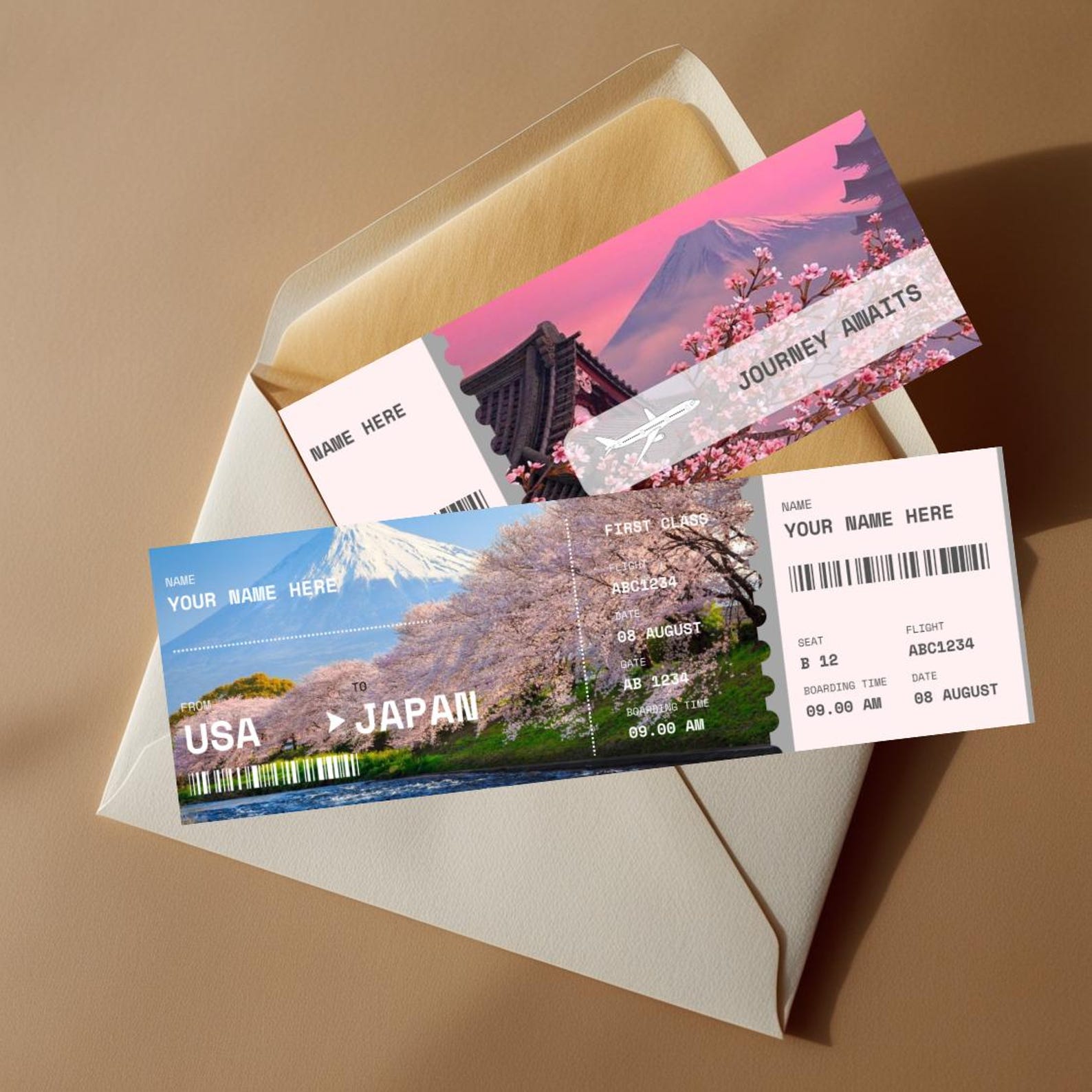 Surprise Japan Trip Ticket: Printable Boarding Pass (instant Download ...
