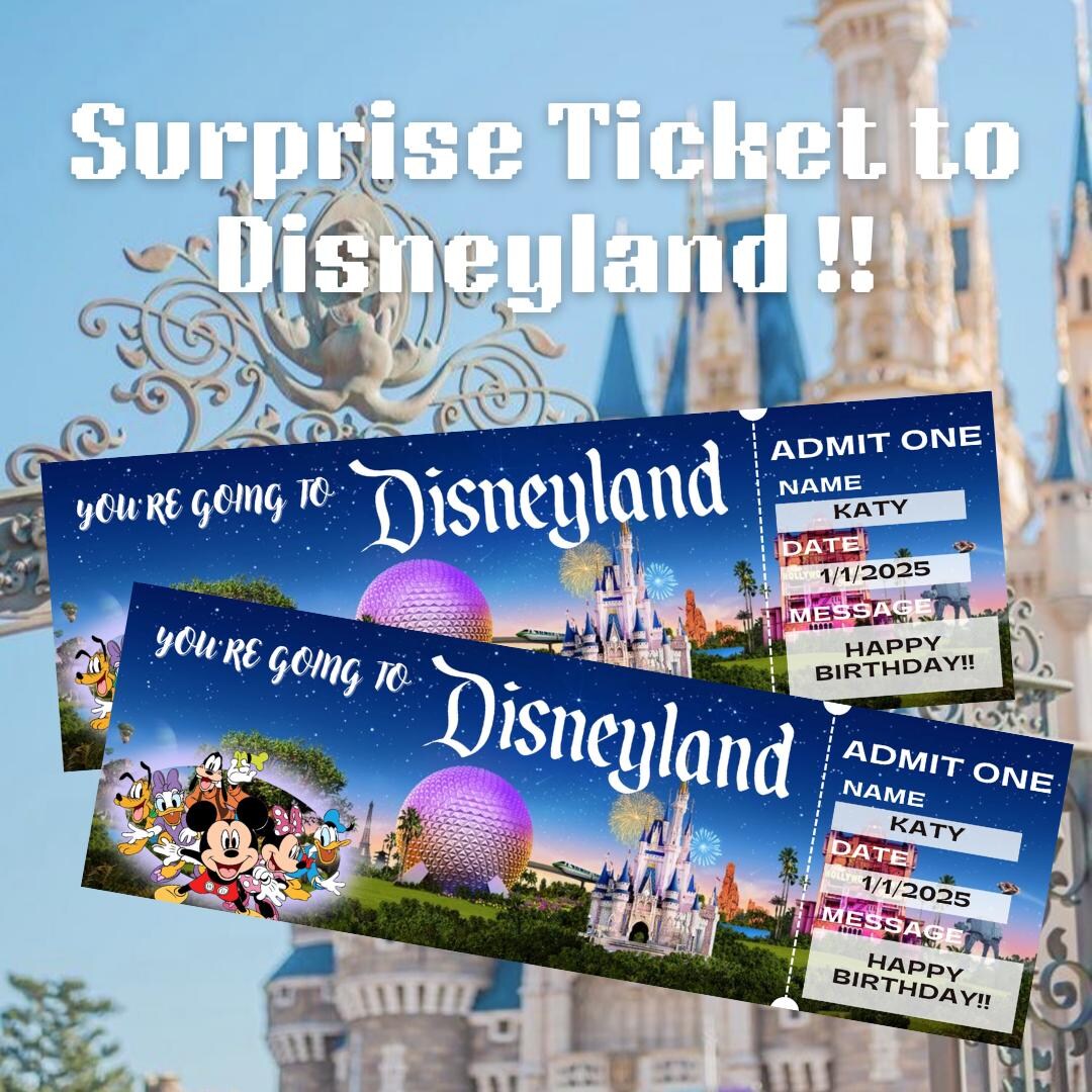 Surprise Disneyland Ticket: Editable Boarding Pass (PDF Download) - Etsy