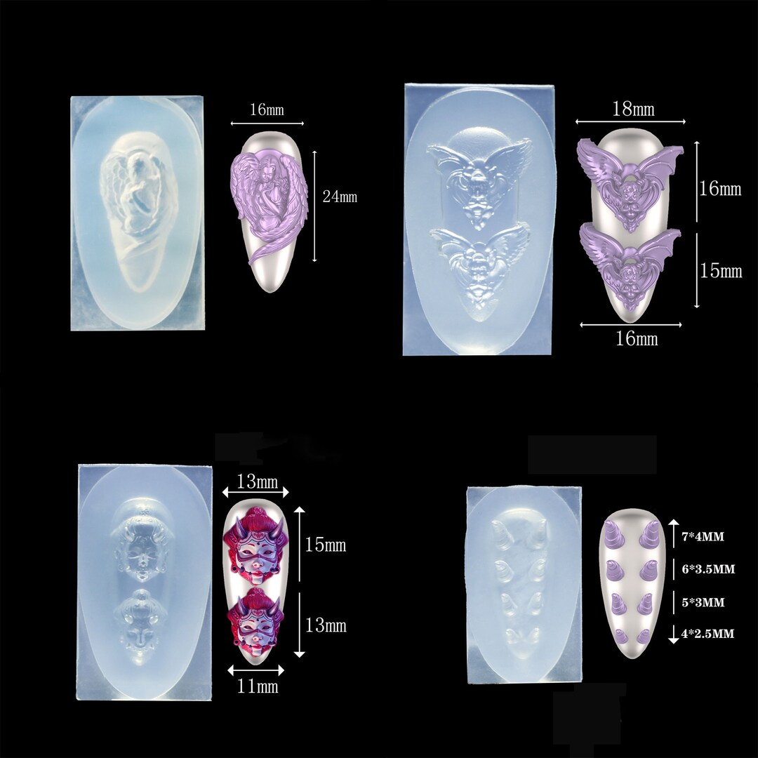 Handmade DIY Devil Nail Mold Nail Art Mini Silicone Angel - Etsy