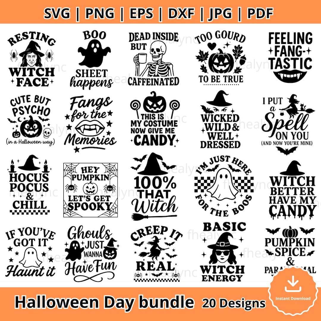 Halloween Quotes SVG Bundle, Spooky Shirt Designs (digital Download) - Etsy