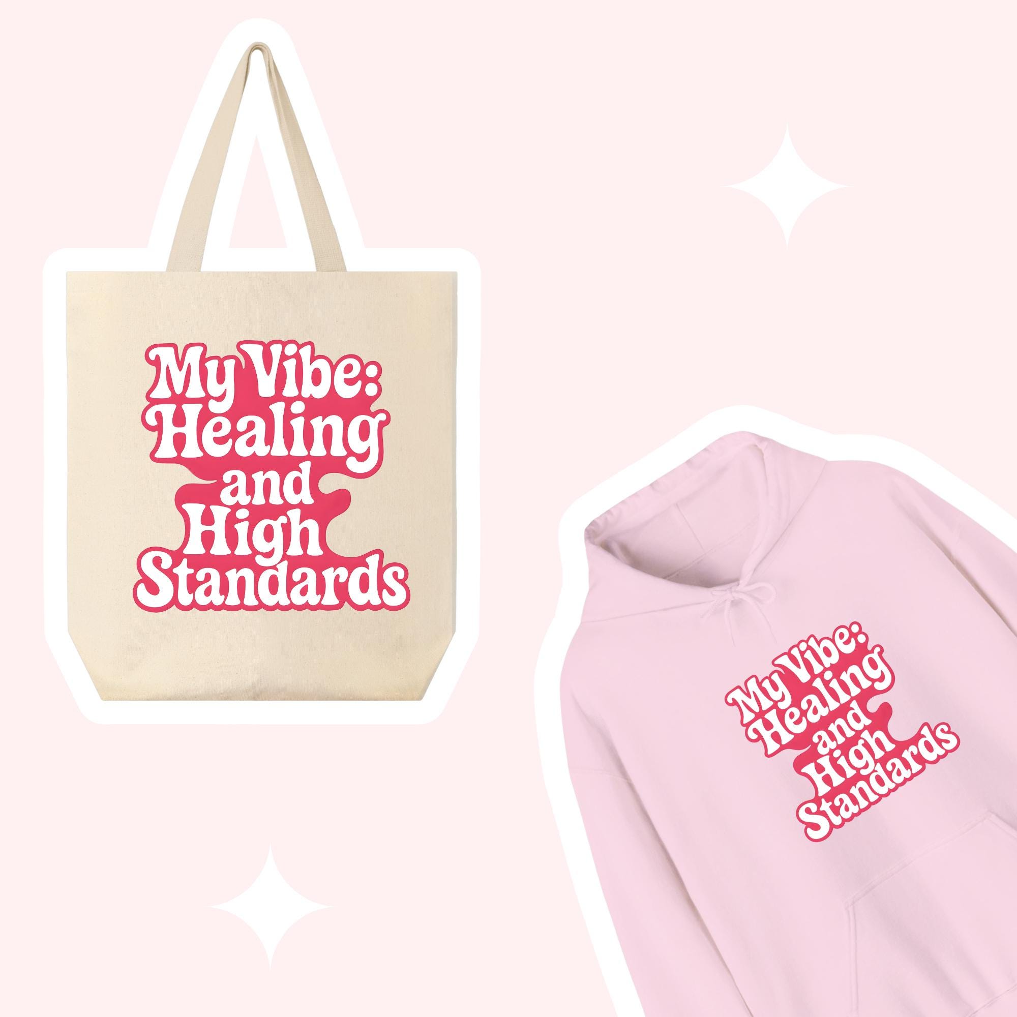 Retro Healing & High Standards SVG PNG: Self Love Quote (digital ...