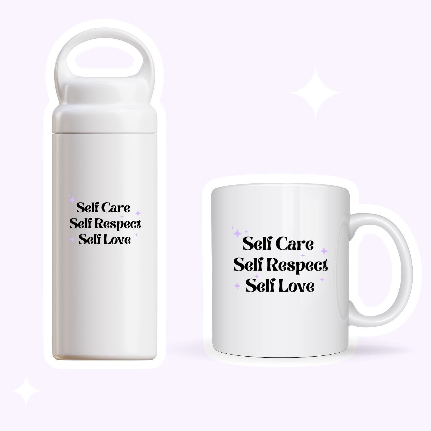 Self Care, Respect, Love PNG: Retro Affirmation Clipart (digital ...