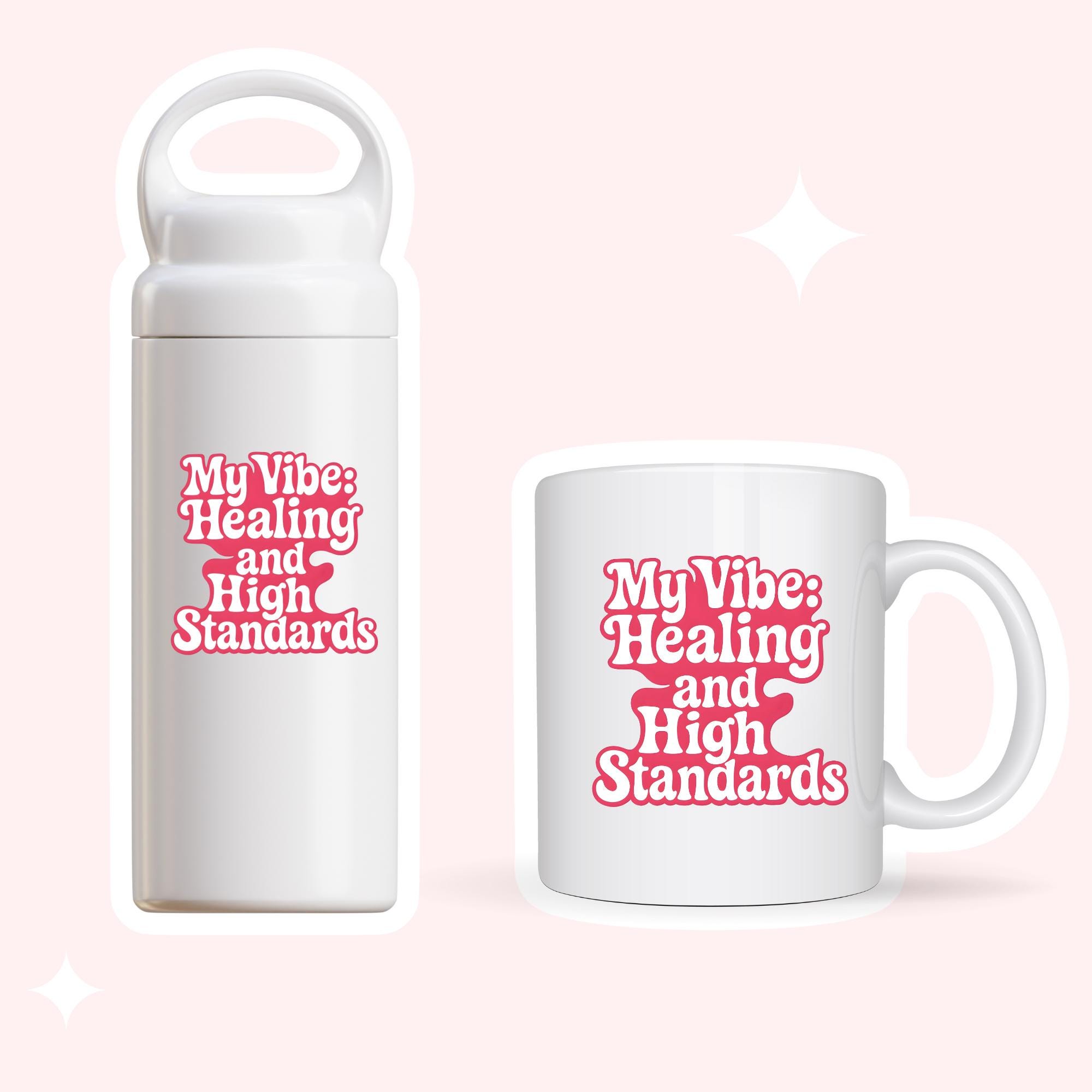 Retro Healing & High Standards SVG PNG: Self Love Quote (digital ...