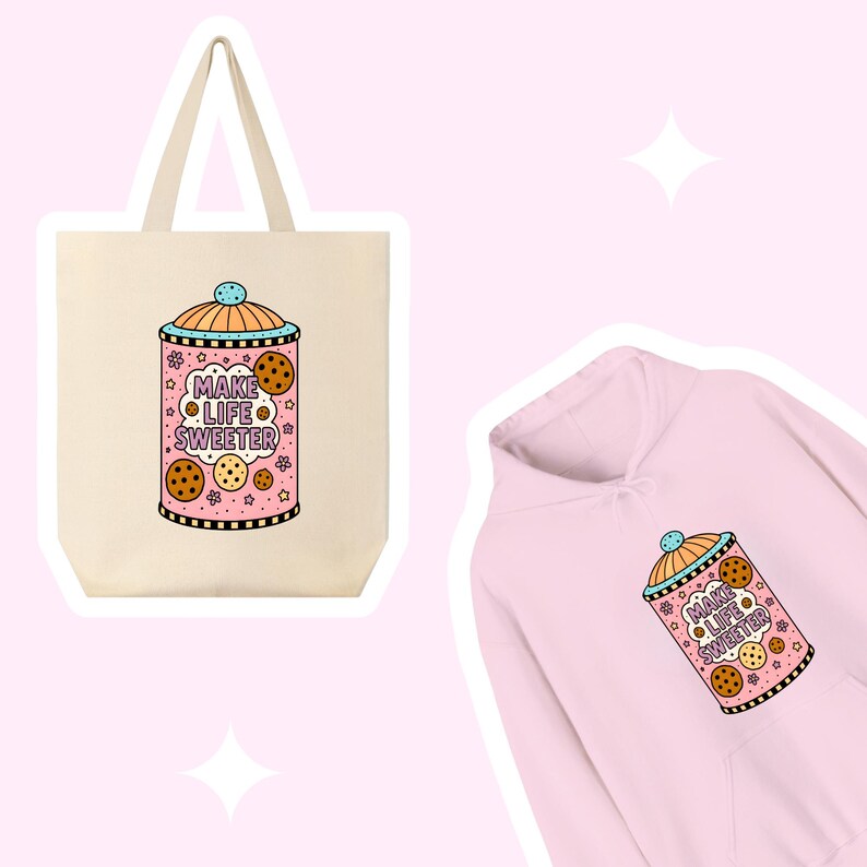 Cookie Jar SVG: Make Life Sweeter Design, Bakery Art (instant Download ...