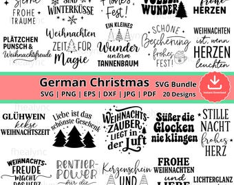 Frohe Weihnachten SVG Bundle: 20 German Christmas Designs (digital ...