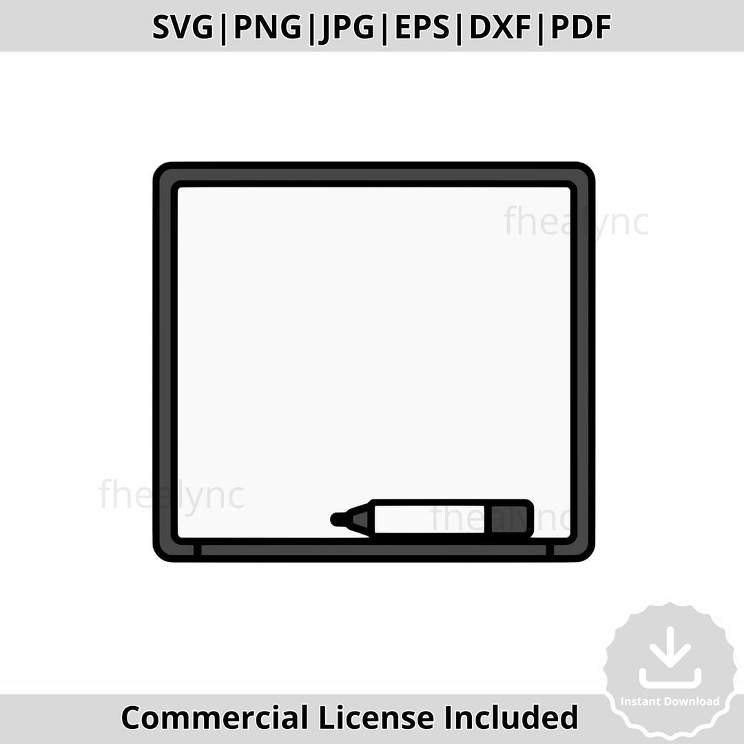 Whiteboard With Marker SVG, School Supplies Clipart, Teacher Classroom ...