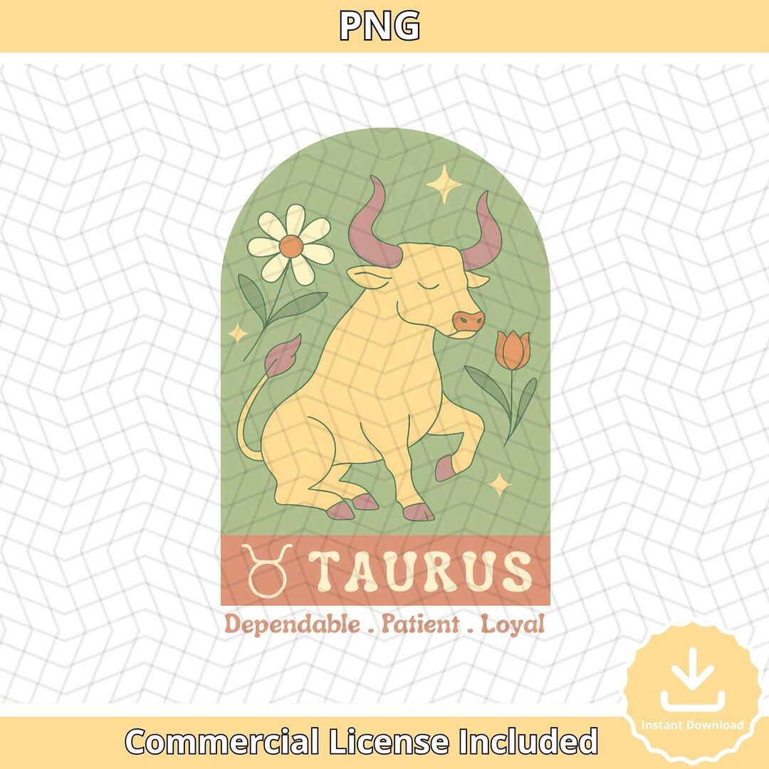 Taurus Zodiac PNG: Boho Bull Astrology Clipart (digital Download) - Etsy