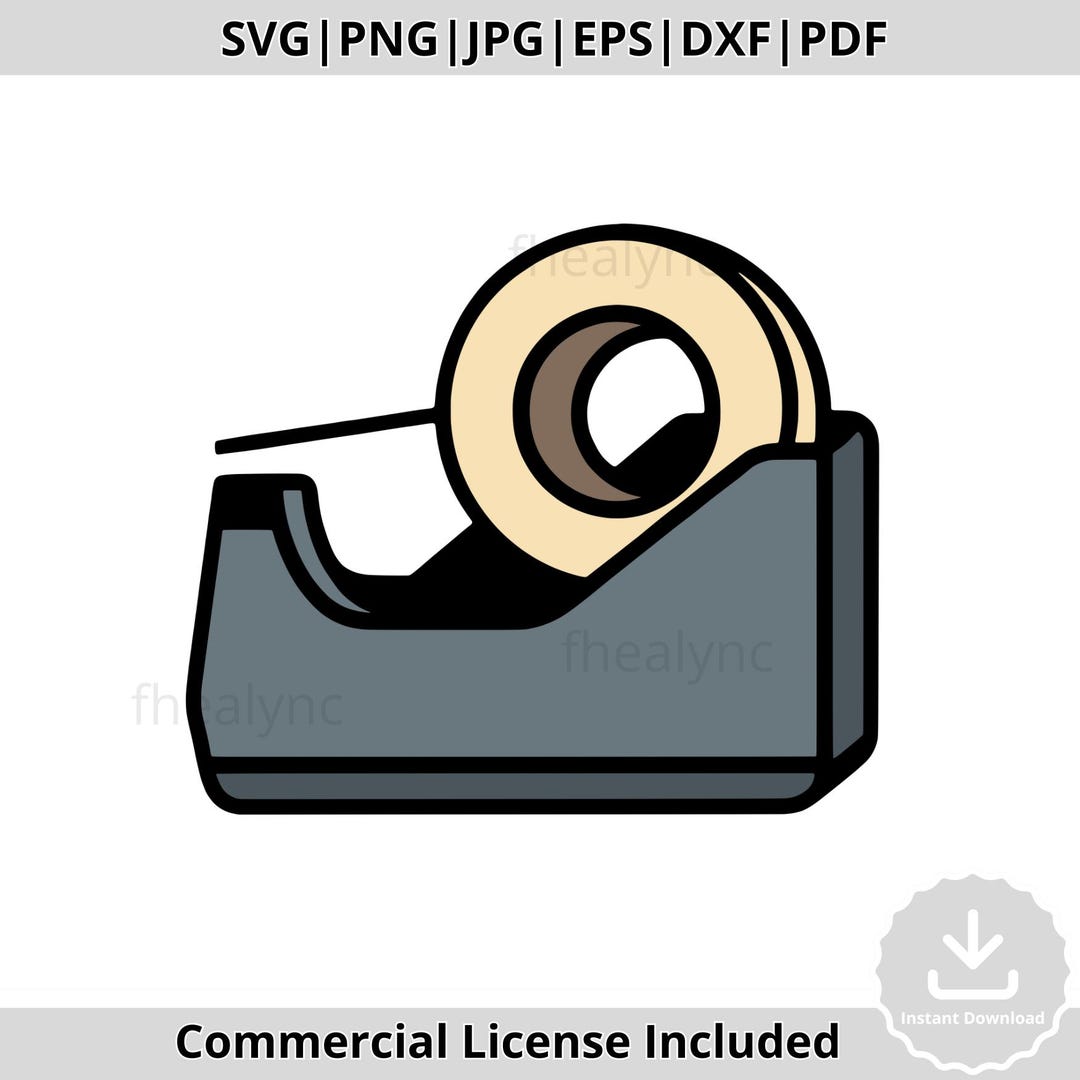 Tape Dispenser Clipart, Stationery Tape SVG PNG JPG, School Supply ...