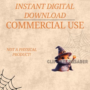Tiny Halloween Hamster Wizard Clipart Bundle Instant Download for ...