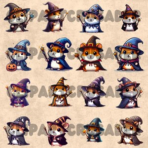 Tiny Halloween Hamster Wizard Clipart Bundle Instant Download for ...