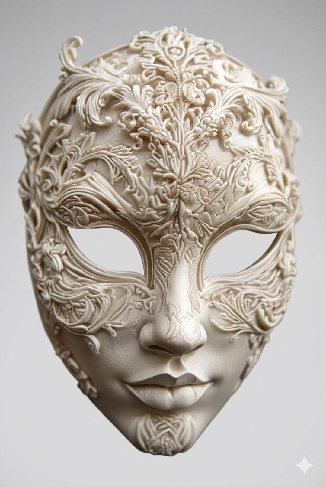 Ornate Baroque Mask Highly Detailed Gothic Relief Face Mask Cosplay 3D ...