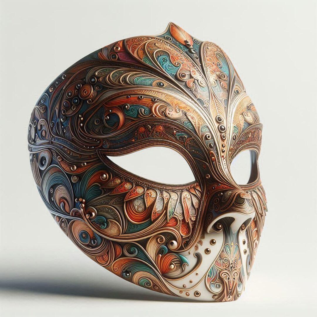 Carnaval Venetian Model V2 Mask Fan Art Costplay 3D Print STL File ...