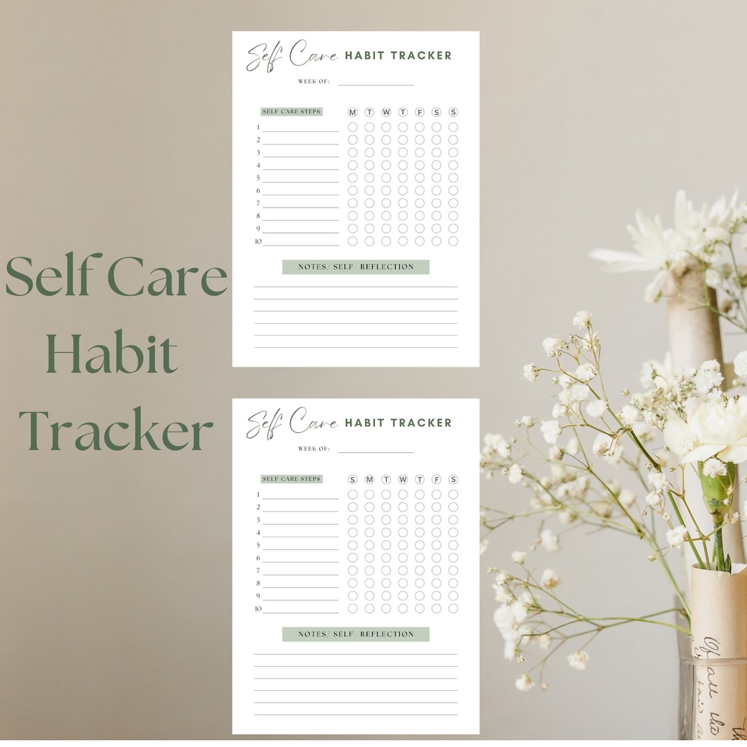 Self Care Habit Tracker Printable Daily Tracker Weekly Habit Tracker ...