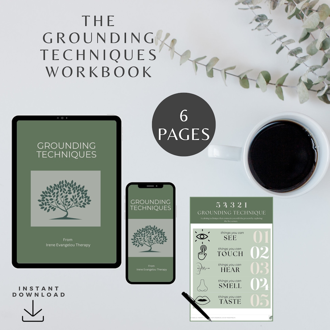 5-4-3-2-1 Grounding Exercise Printable Grounding Technique Workbook ...