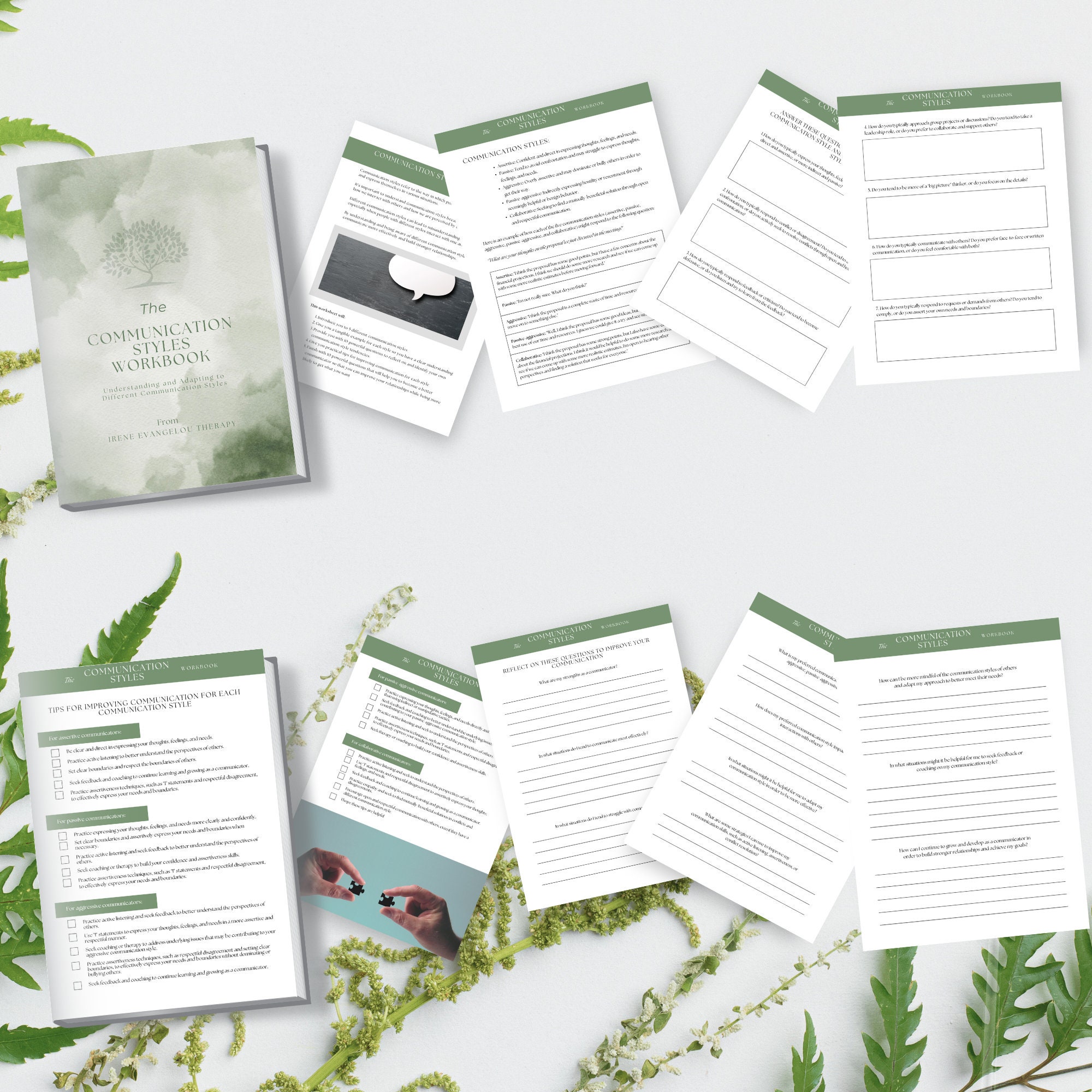 Communication Styles Printable Workbook Digital Workbook Therapy ...