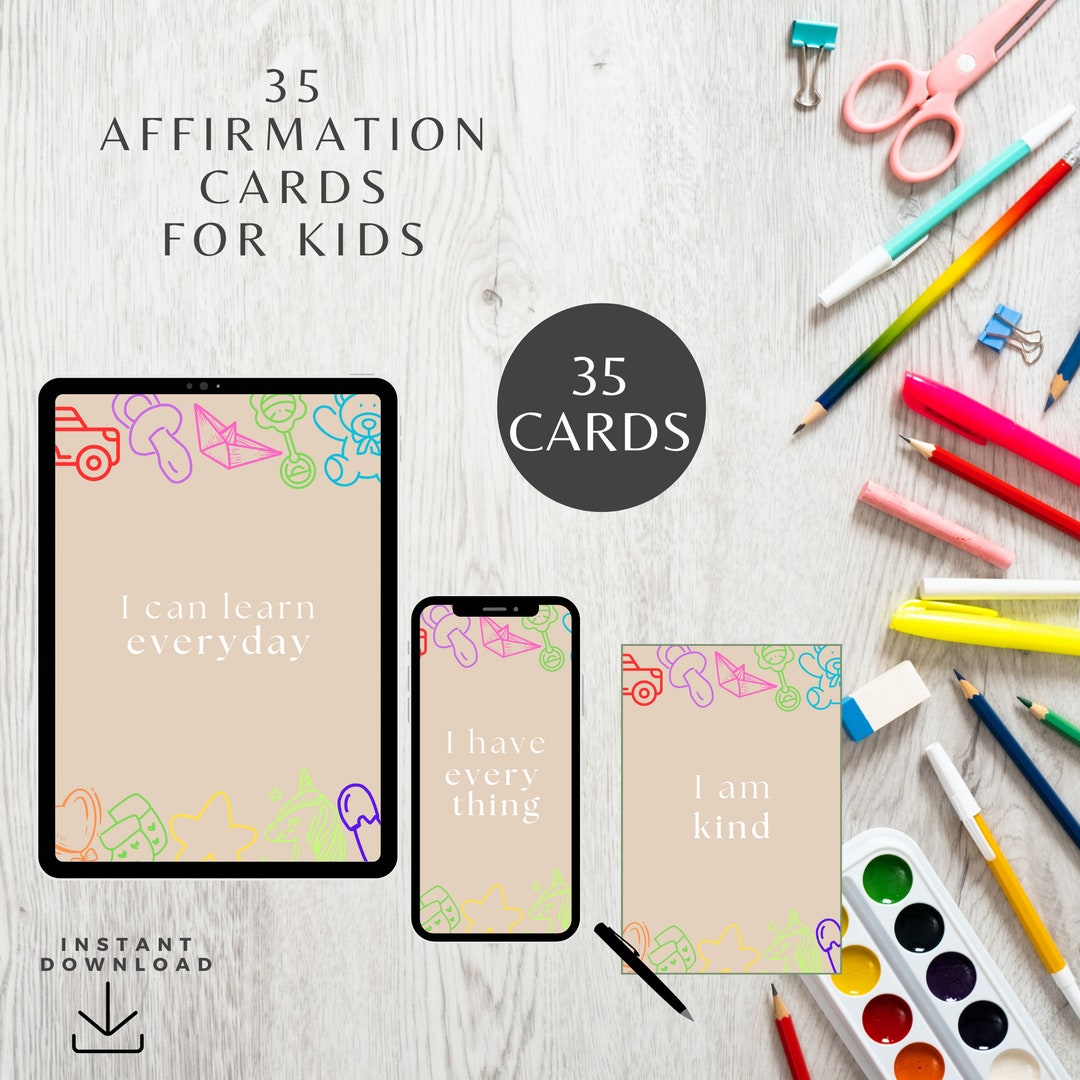 35 Affirmations Cards for Kids Affirmation Station Cards Positive Quote ...