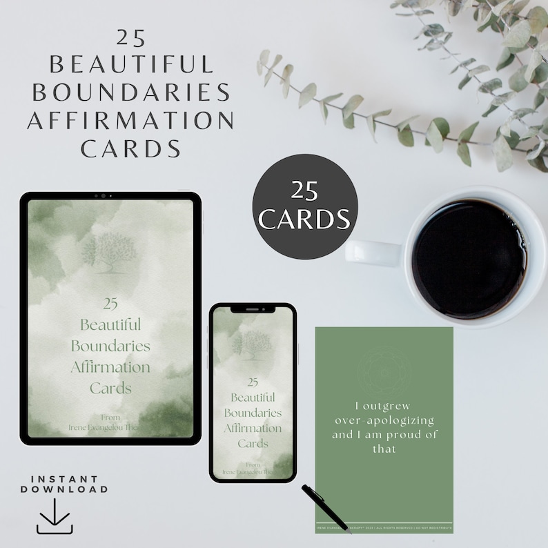 25 Beautiful Boundaries Affirmation Cards, Setting Boundaries ...