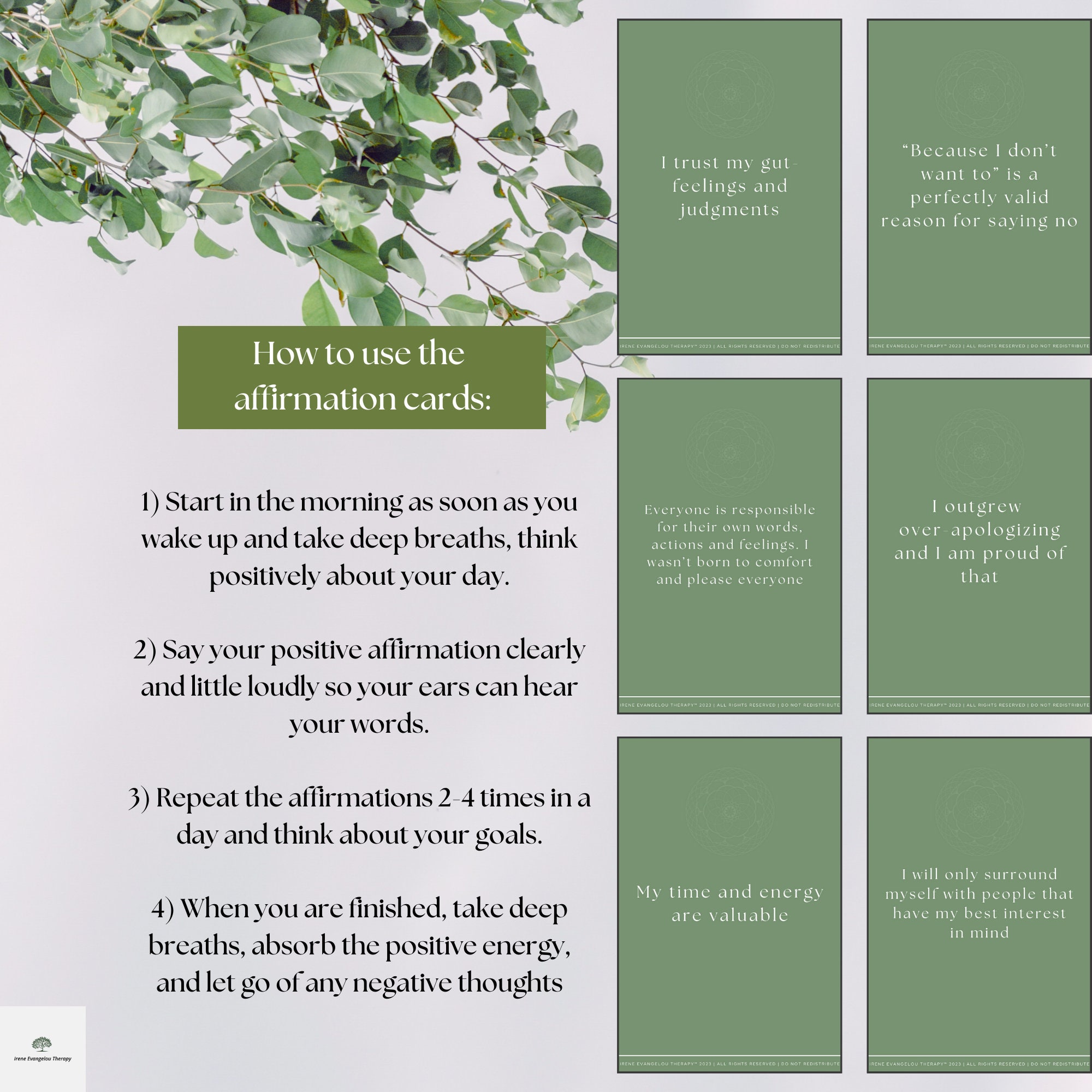 25 Beautiful Boundaries Affirmation Cards, Setting Boundaries ...