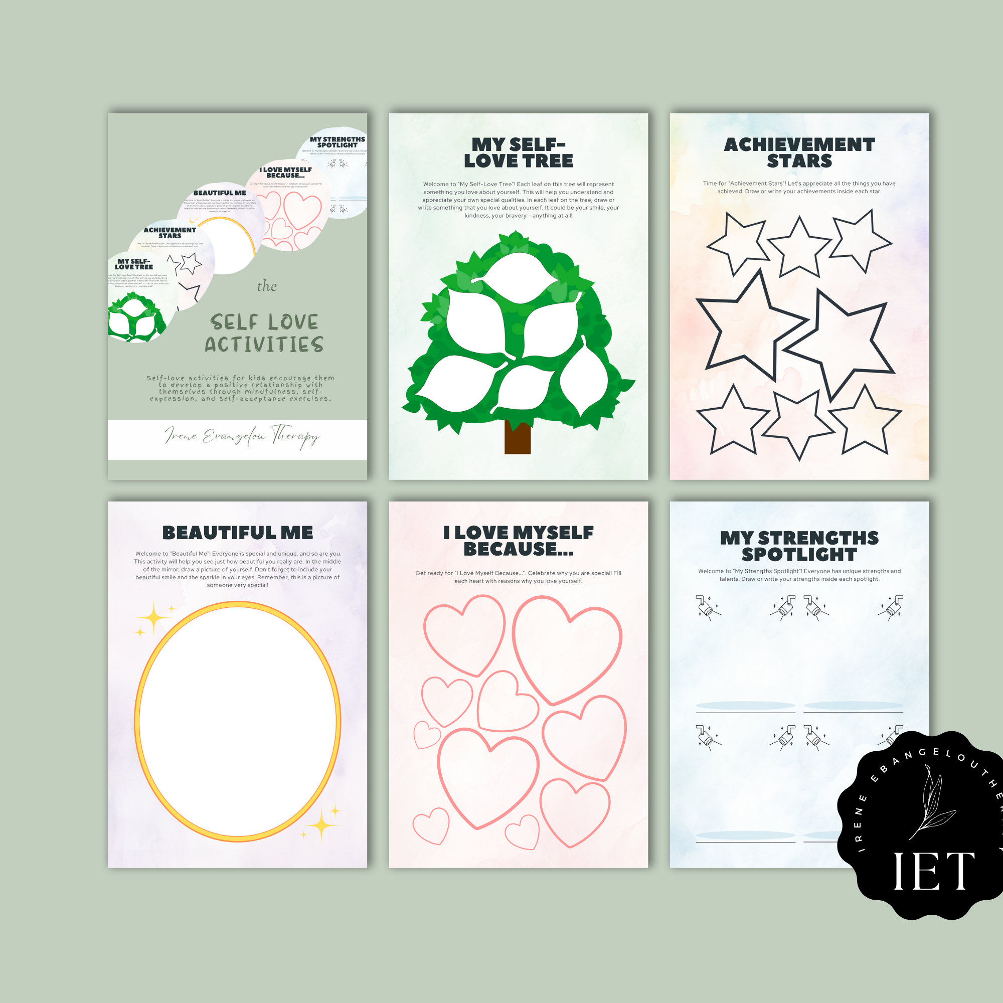 Self Love Activities for Kids, Self Love Sheets for Children, Kid ...