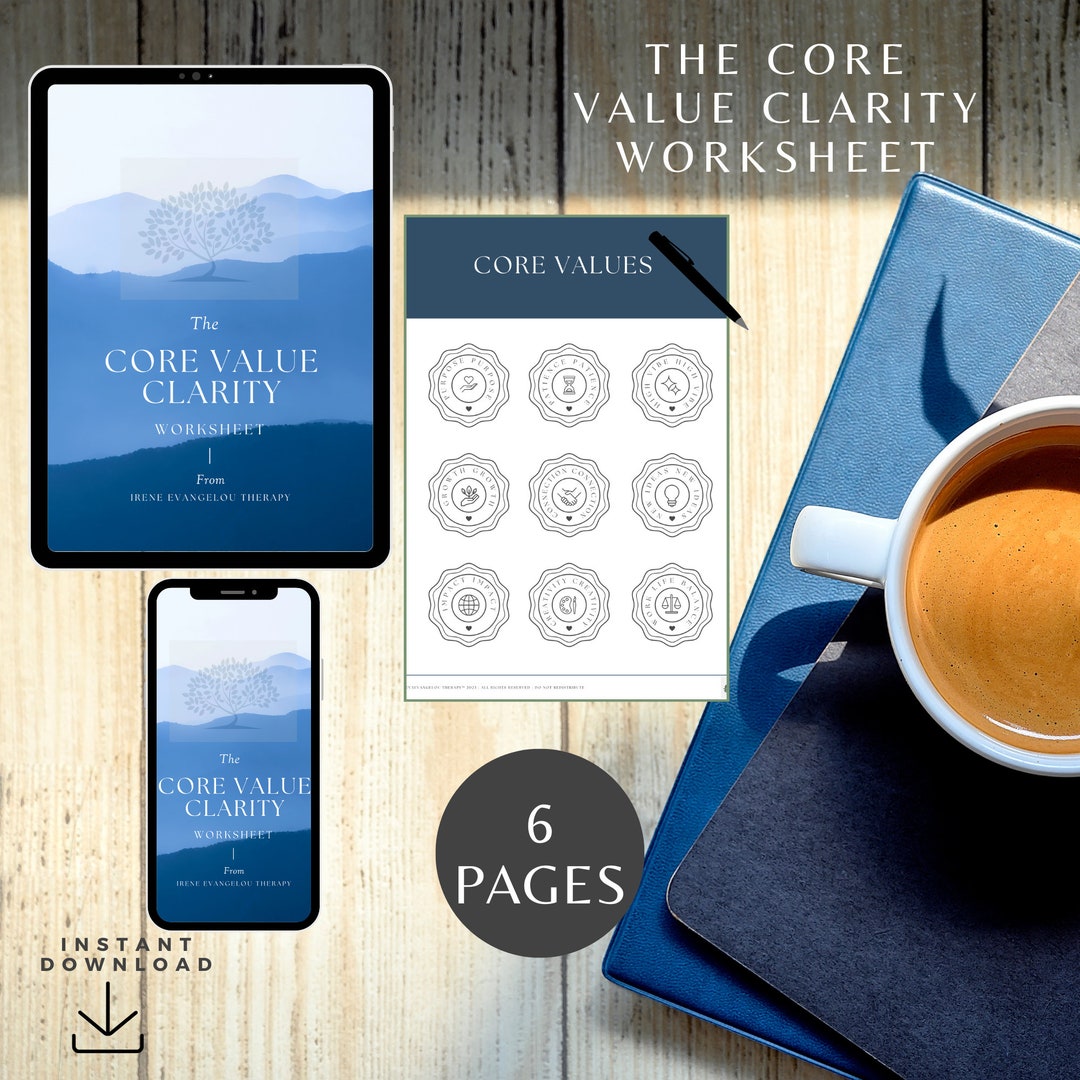 Core Values Clarity Worksheet: 6-step Guide (digital Download) - Etsy