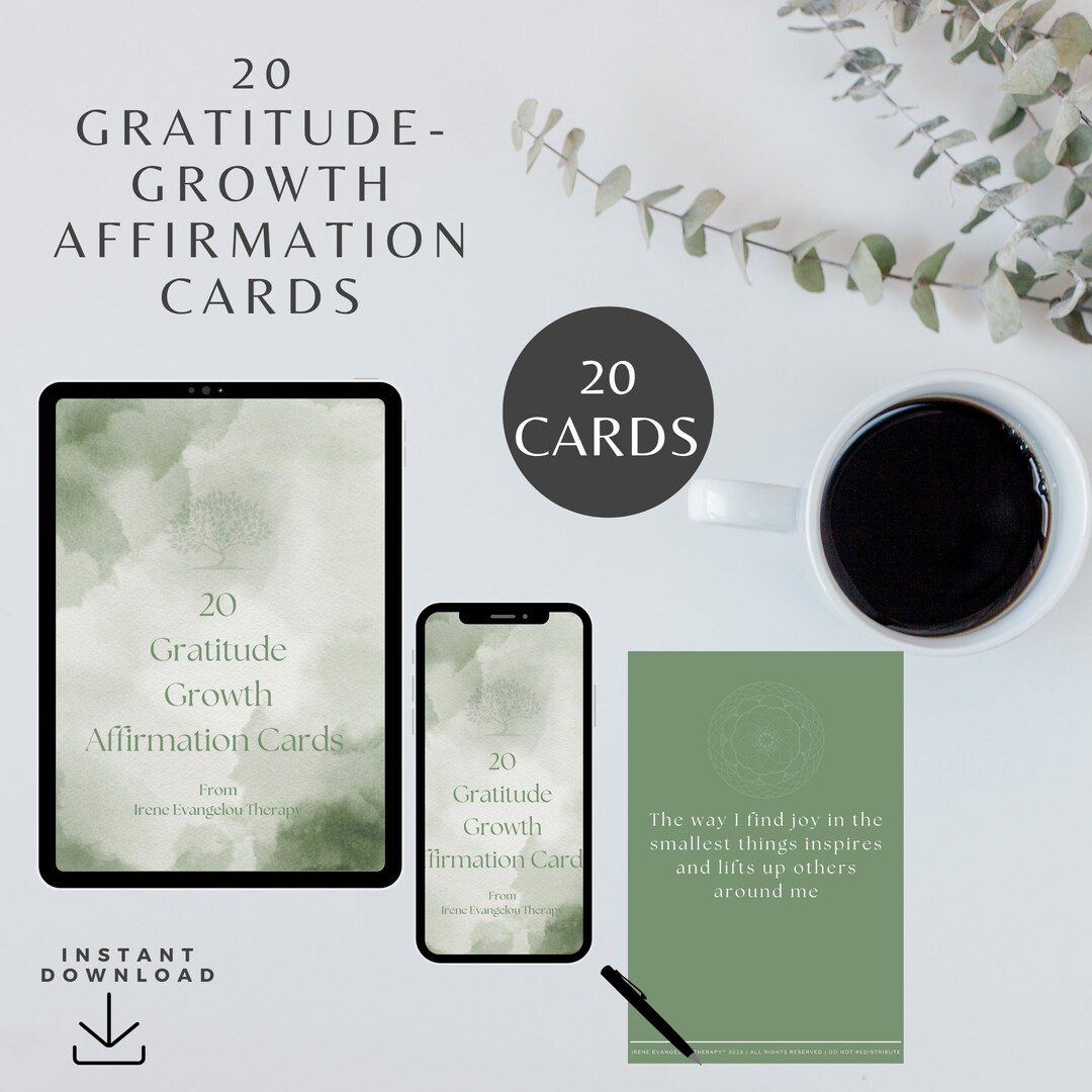 20 Gratitude Growth Affirmation Cards to Boost Your Confidence and ...