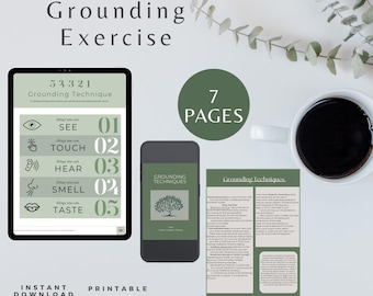 5-4-3-2-1 Grounding Exercise Handout - Etsy