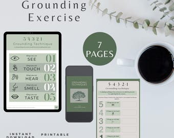 5-4-3-2-1 Grounding Exercise Handout - Etsy