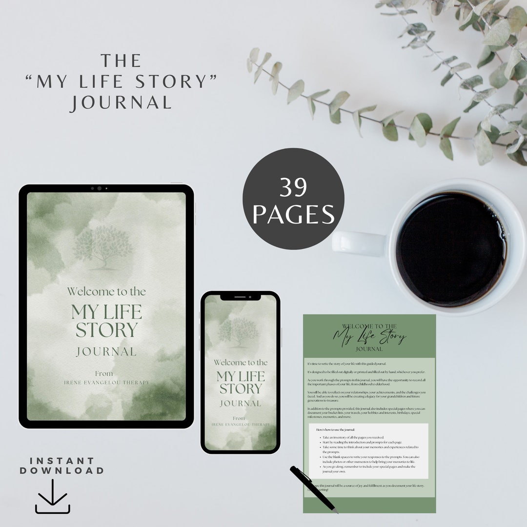Guided Life Story Journal: Memory Prompts, Autobiography Book (digital ...