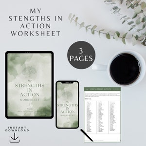 Strengths in Action Worksheet Therapy Tools Strength Based Printables ...