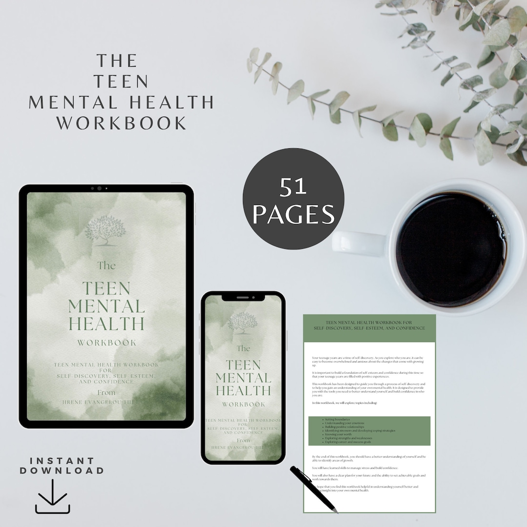 Teen Mental Health Workbook, Anxiety Worksheet, Self-discovery, Self ...