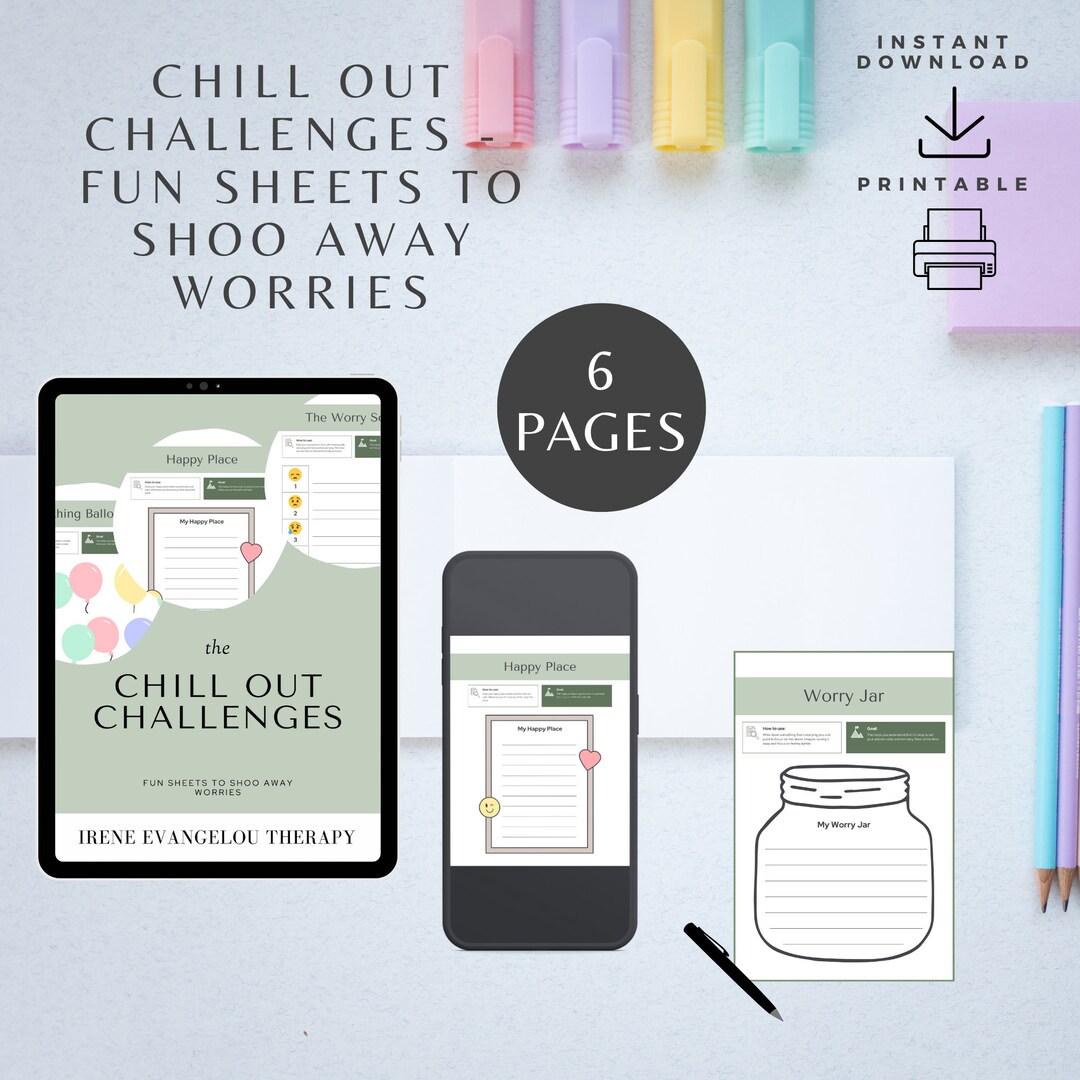 Chill Out Challenges Fun Sheets for Kids to Shoo Away Worries Instant ...
