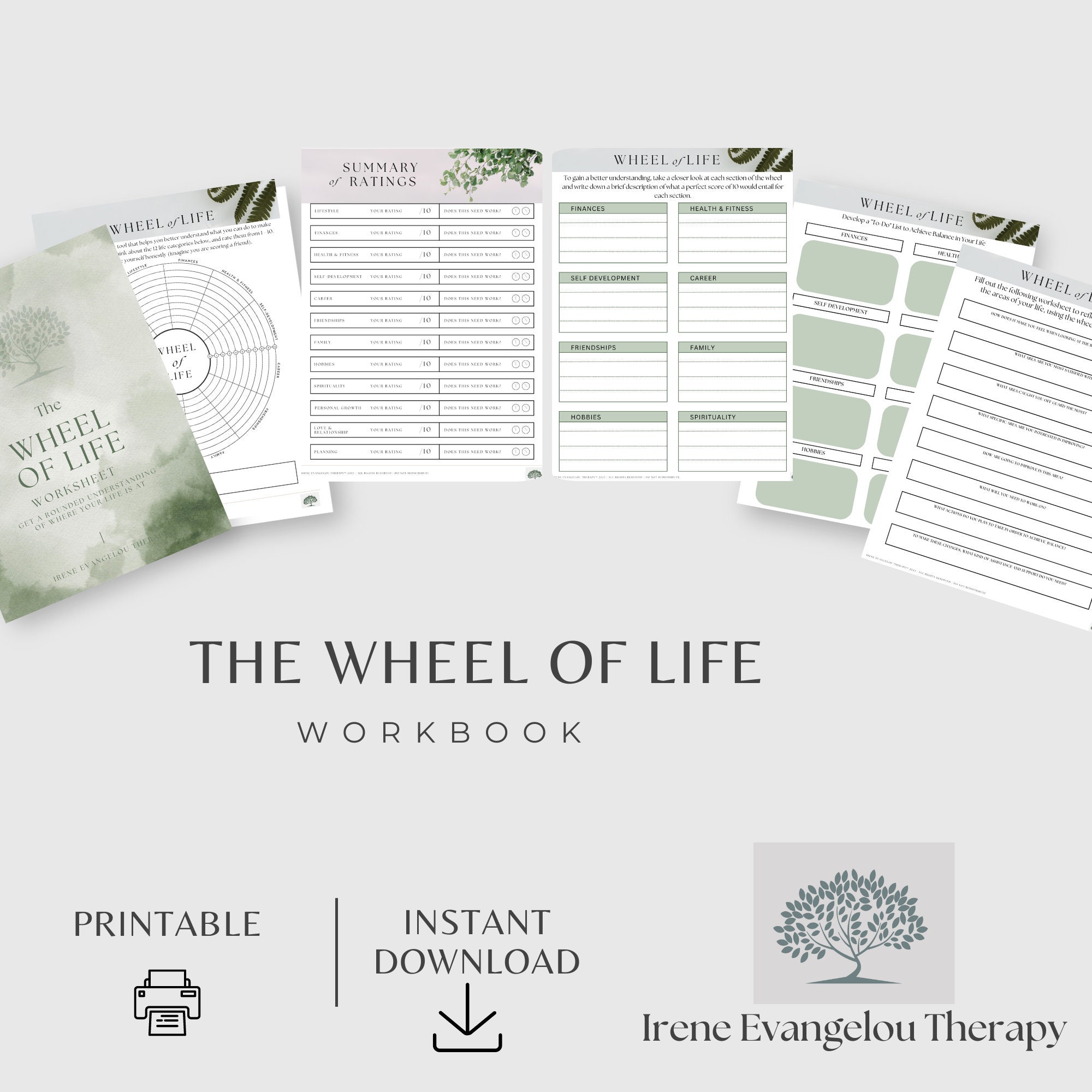 Wheel of Life Worksheet, Wheel of Life Workbook, Wheel of Balance, Self ...