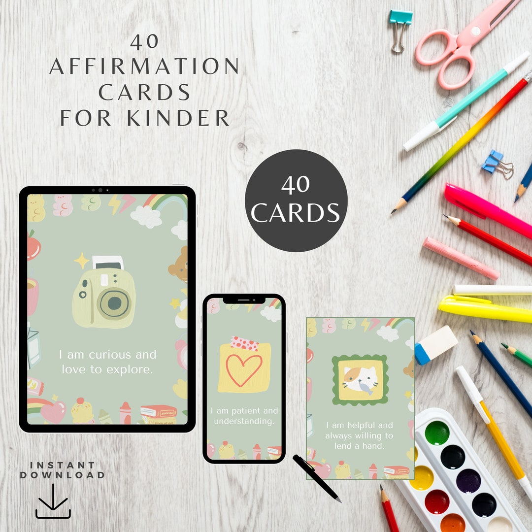 40 Affirmations Cards for Kinder Affirmation Station Cards Positive ...