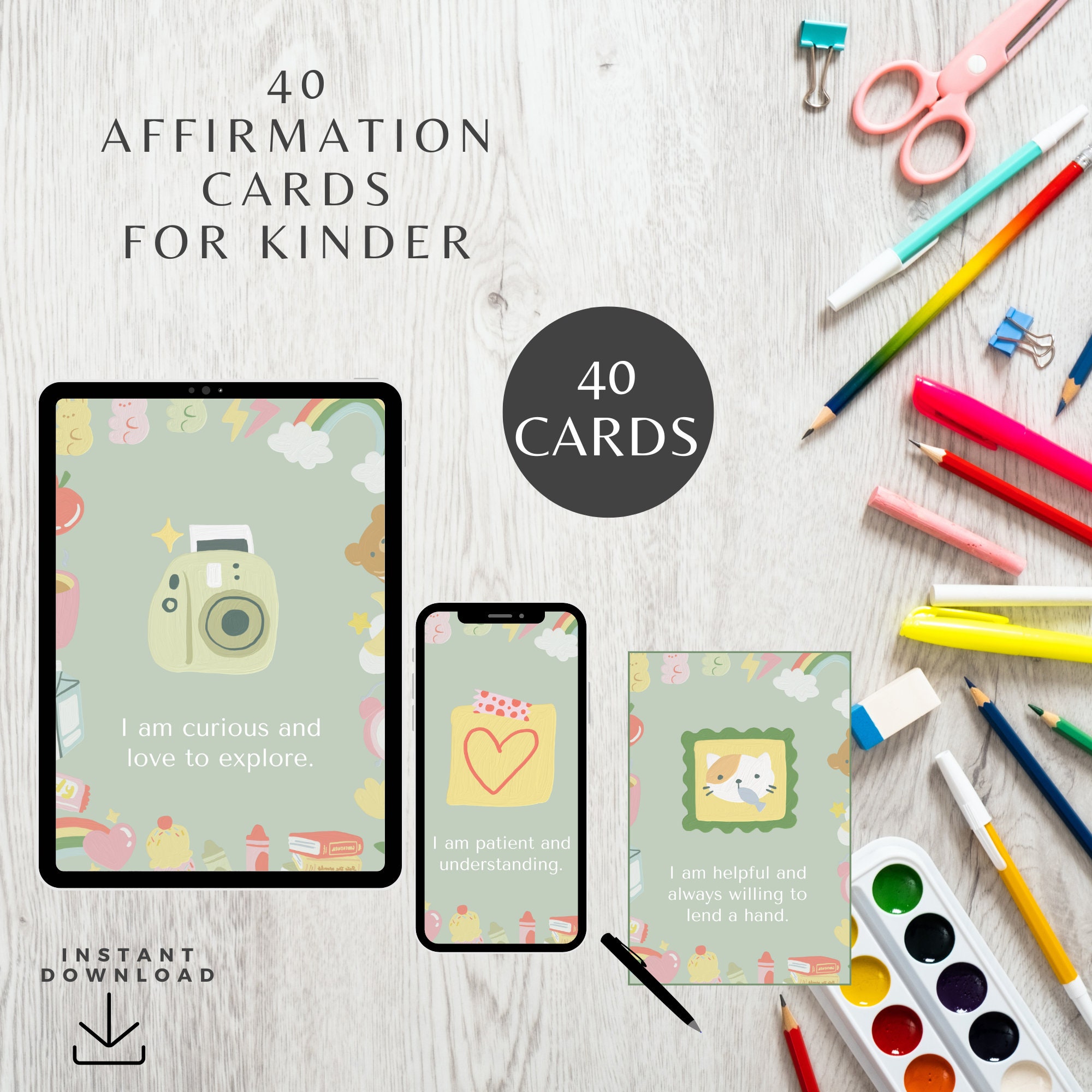 40 Affirmations Cards for Kinder Affirmation Station Cards - Etsy