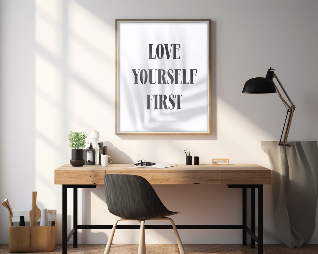 Love Yourself First Poster, Self Love Self Care Poster, Positive ...