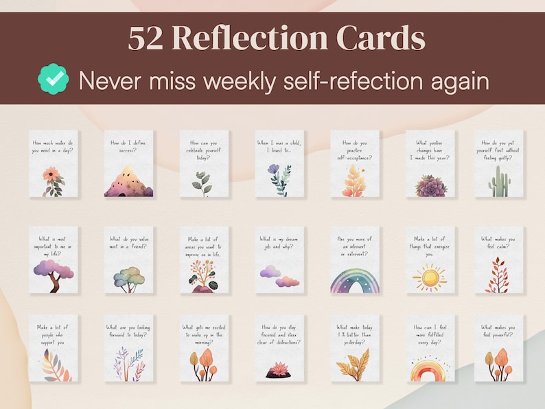 Affirmation Cards Printable - Self Reflection Card, Mental Health PNG ...