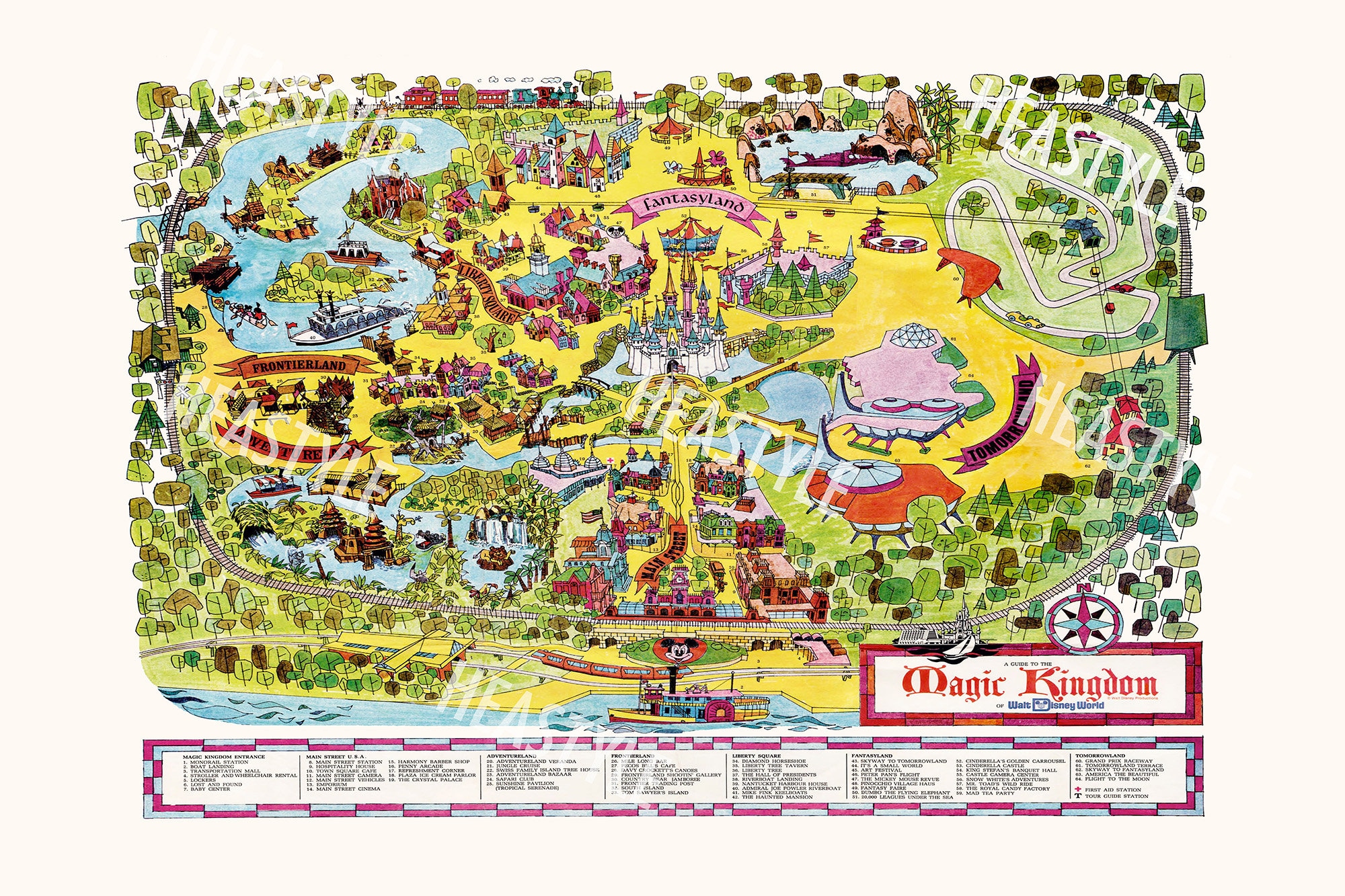 Magic Kingdom Map 1971 Disney World Map Disney Park Map Disney Home ...