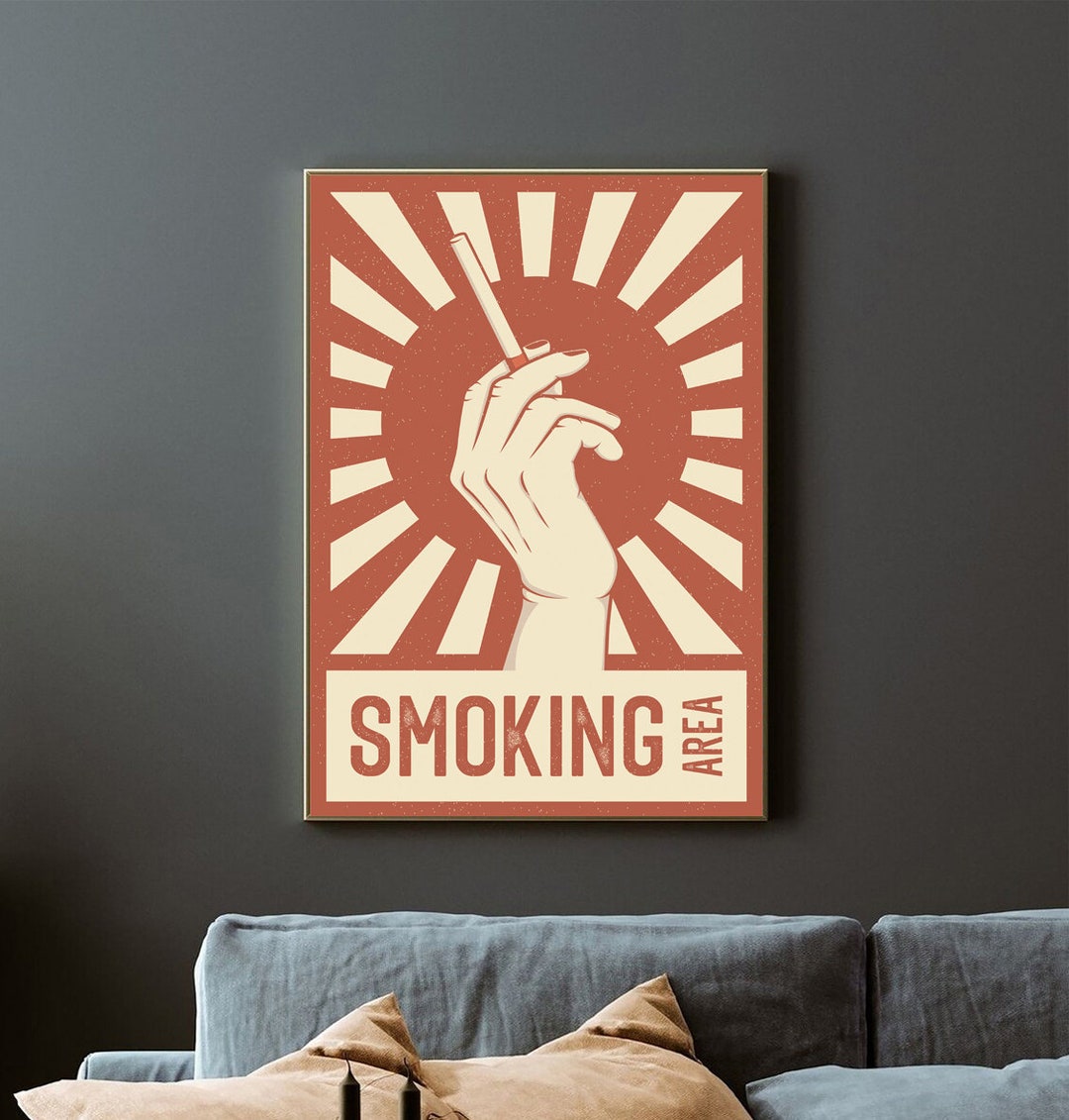 Smoking Area Pop Art Vintage Retro Design Signage Minimal Poster 163 - Etsy