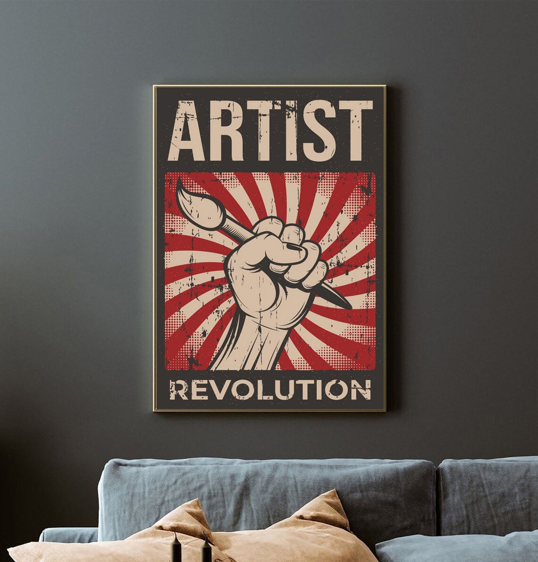 Artist Revolution Propaganda Pop Art Vintage Retro Design Signage ...