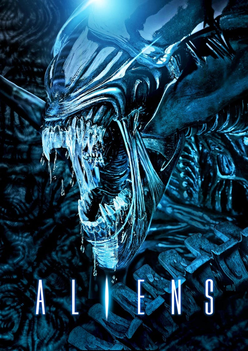 Aliens 1986 Clsssic Sci-fi Movie Poster Cult Film Print Canvas Matte ...