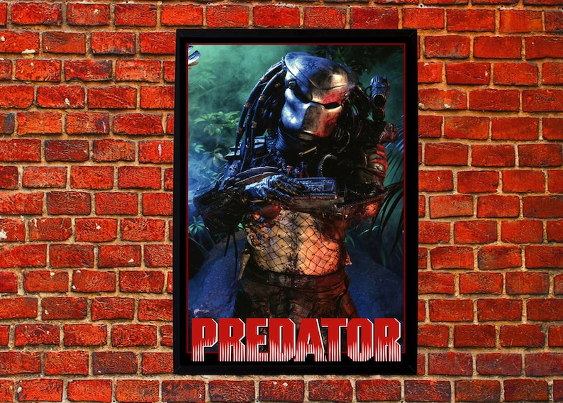 Predator Artwork Cover Poster Arnold Schwarzenegger Canvas Matte Silk A ...