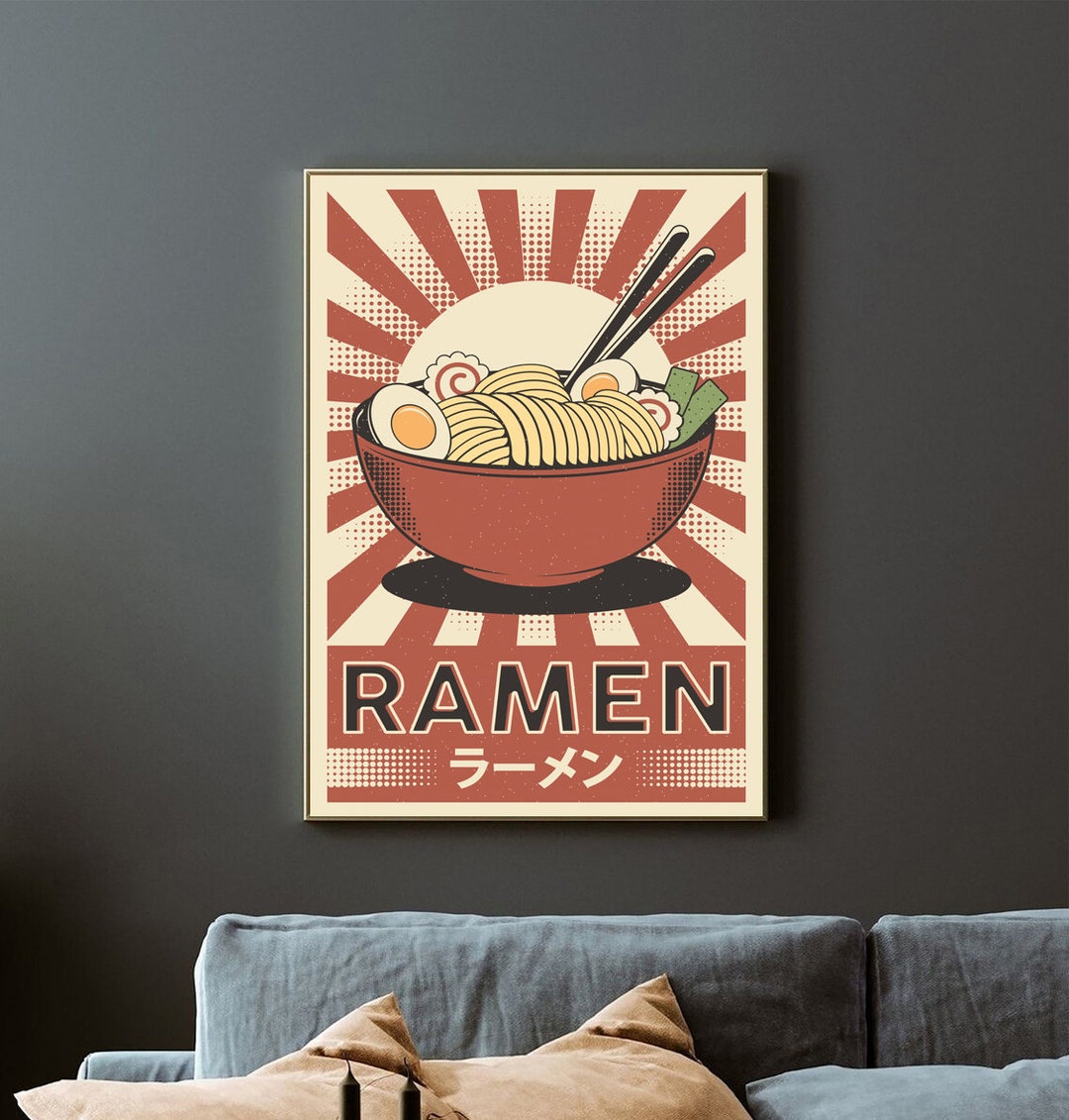 Retro Japanese Ramen Pop Art Vintage Retro Design Signage Minimal ...