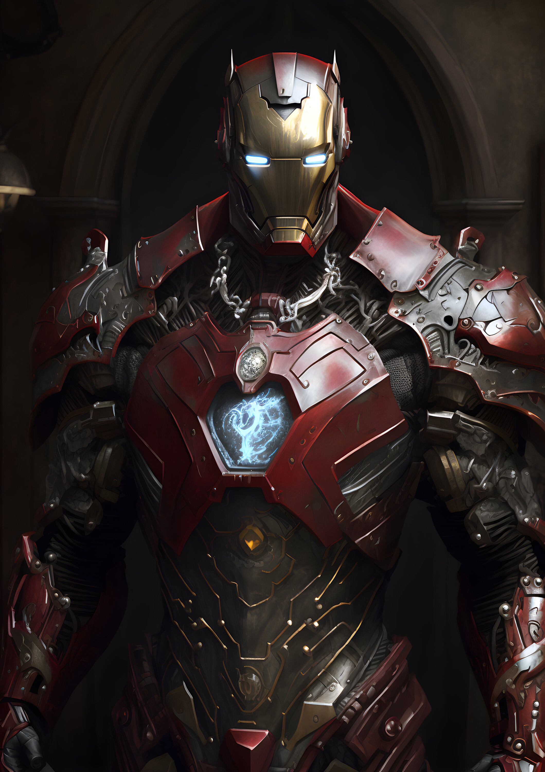 Iron Man Medieval Portrait Marvel Superhero Artwork Alternative Poster ...